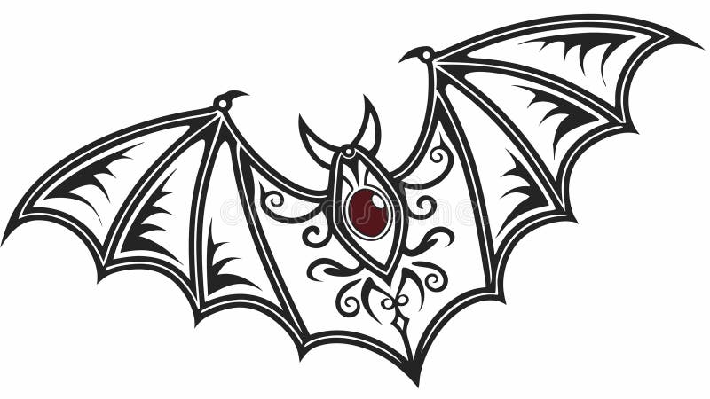 Ornate Bat with Intricate Patterns, Gothic Mystery, Vector Design ...