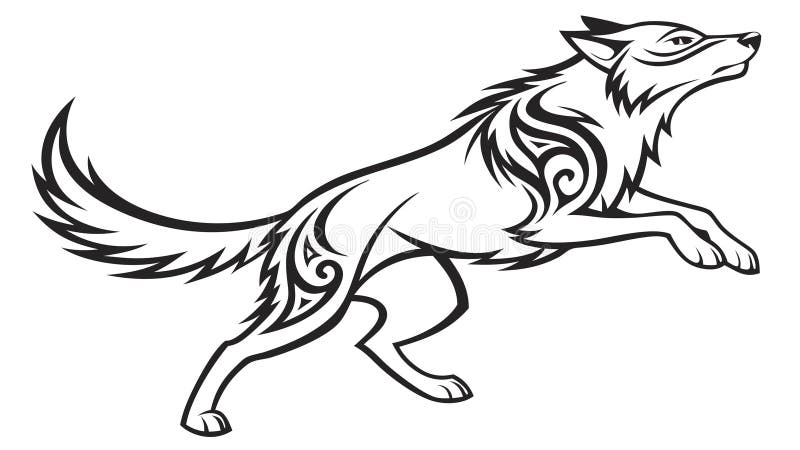 Dynamic Tribal Wolf Vector Art, Powerful Animal Design, Vector Design ...