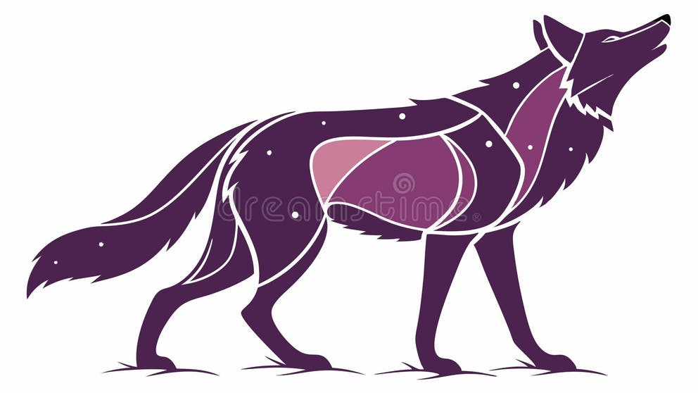 Geometric Wolf with Multi-Tonal Patterns, Vector Design Generative AI ...