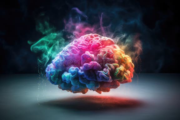 Blast of Colors Explosion. Colorful Creative Brain. Creative Spark ...