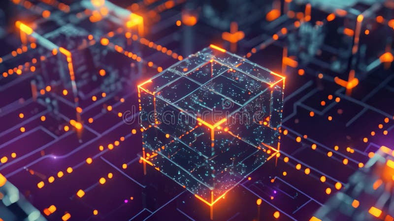 A Striking Video of a Cube Illuminated by Vibrant Orange and Blue ...