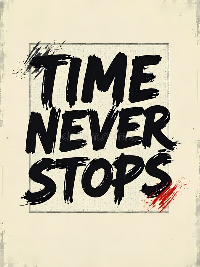 A Striking Vintage Poster Design that Declares "Time Never Stops" in ...