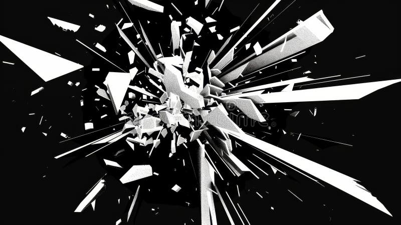 Dynamic Shattered Glass Explosion Generative AI Stock Illustration ...