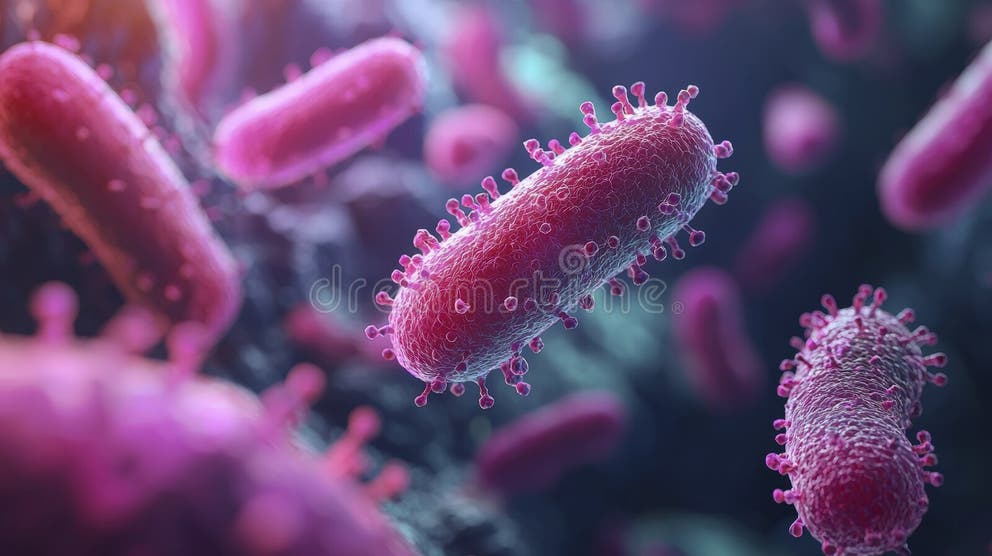 Bacteria in Motion - a Colorful Microbial Display Stock Illustration ...