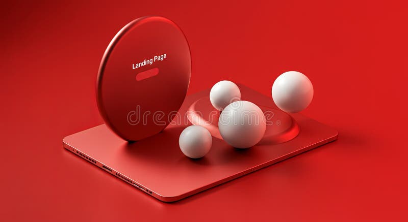 A Striking Visual of a Bold, Red Digital Display, Showcasing a "Landing ...