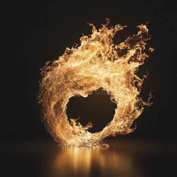 Striking Visual of Burning Fire Forming a Dynamic Circular Shape Stock ...