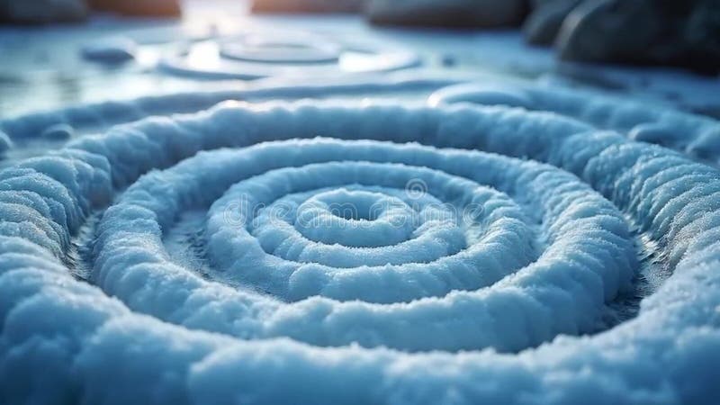 Mesmerizing Frozen Concentric Circles Detail, Intricate Ice Formations ...