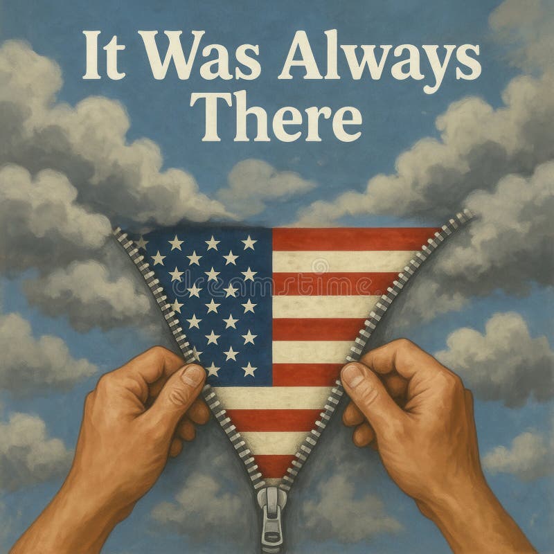 American Flag Zipper Revealing Symbolic Concept of Patriotic Identity ...