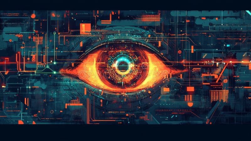 A Striking Visual Display Features a Large, Stylized Eye Surrounded by ...