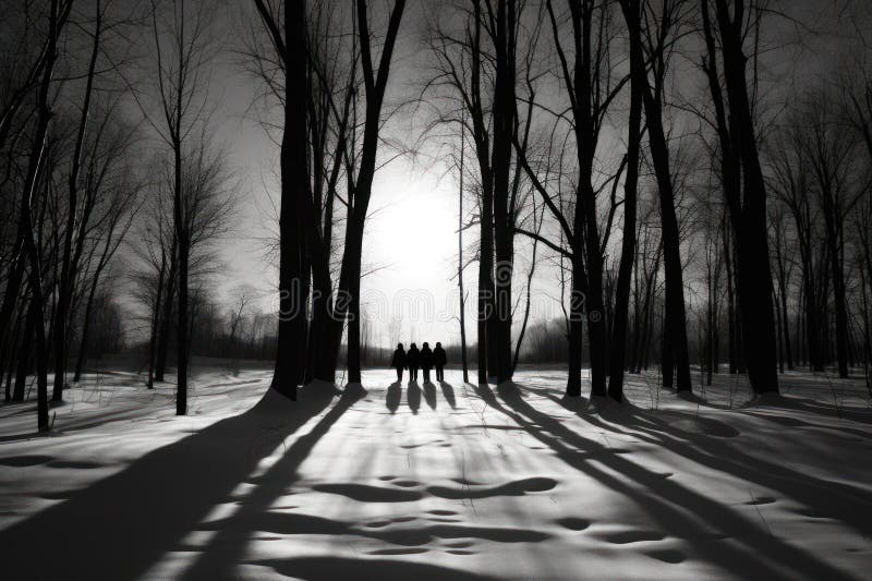 Silhouettes - Generative AI Stock Illustration - Illustration of ...