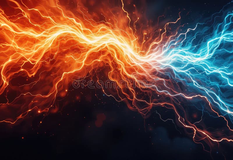 Striking Visual of Electric Currents in Opposing Colors of Red and Blue ...