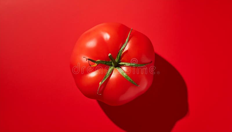 A Large Red Tomato Centered on a Vibrant Red Background Creates a ...