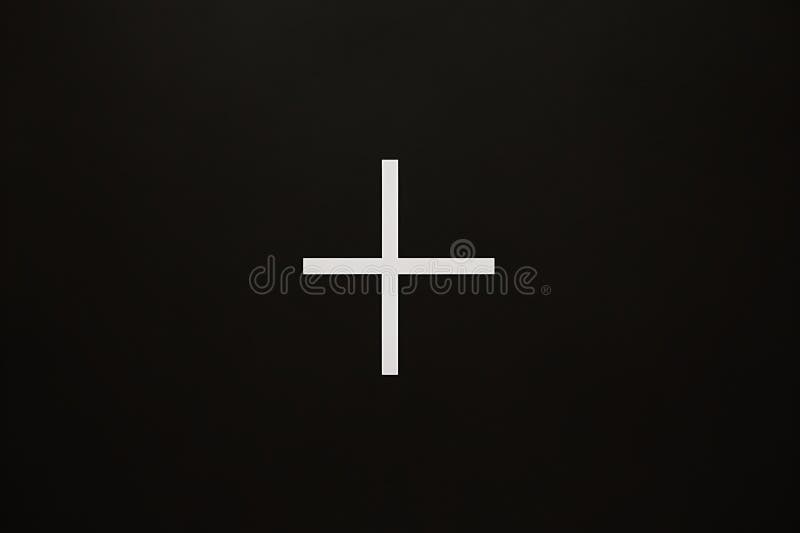 Bold White Plus Sign Against a Black Background Stock Illustration ...