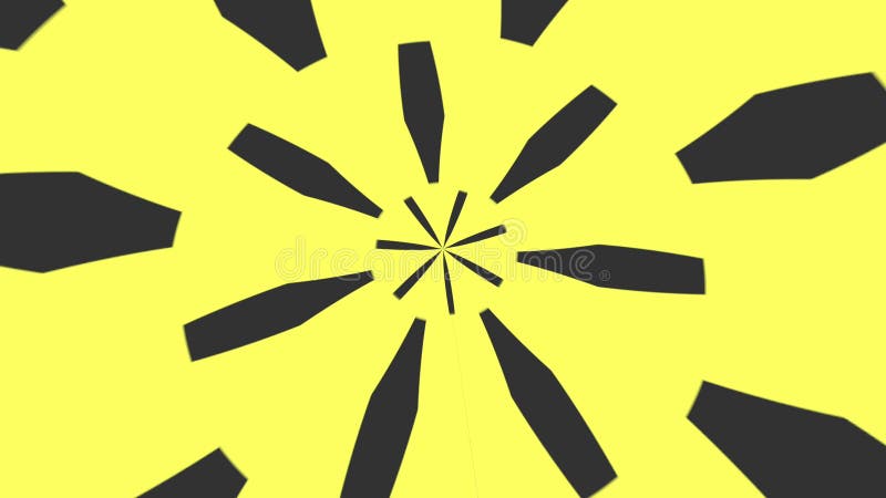 Spiraling Pattern of Black and Yellow Triangles Stock Video - Video of ...