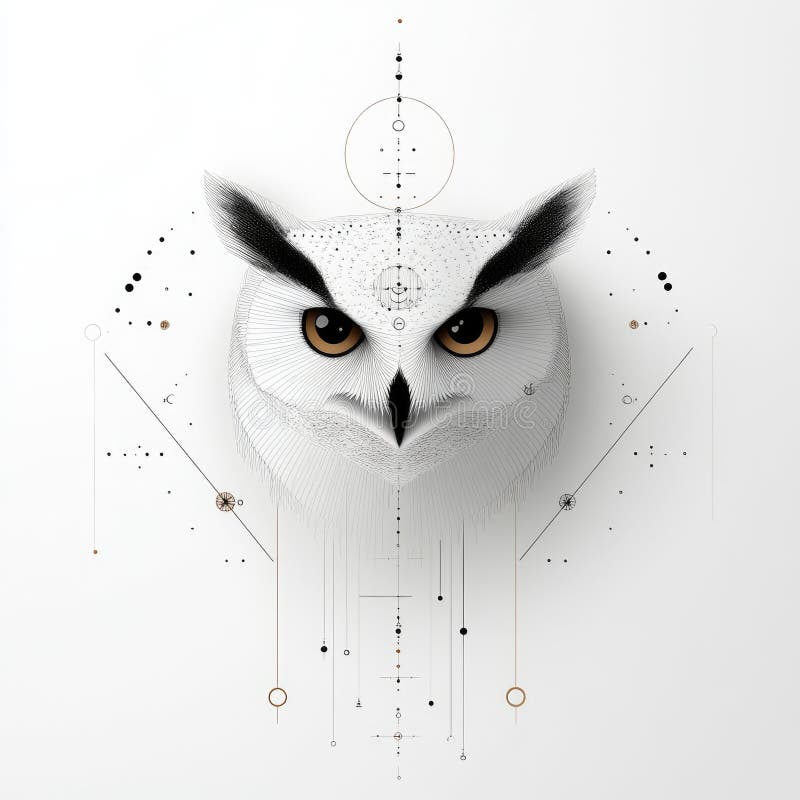 Striking Visual Featuring an Owl Rendered in a Minimalistic Style ...