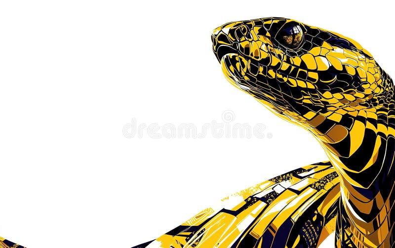 A Striking Visual of a Golden-scaled Serpent Artfully Coiled Against a ...