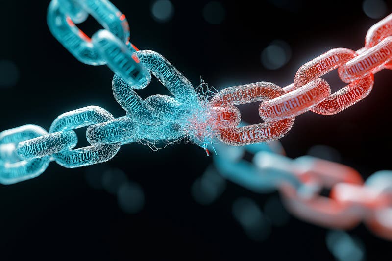 Striking Visual of Interconnected Chains Blue and Red Showcasing ...