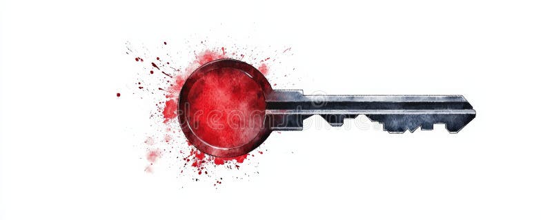 A Striking Visual of a Key with a Red Circular Design and Splatter ...