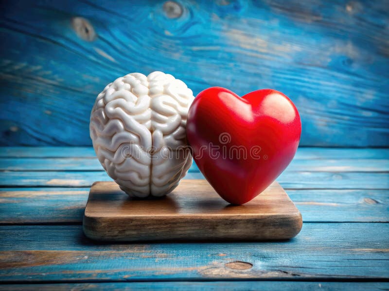 A Striking Visual Metaphor Red Heart and White Brain Symbolize the ...