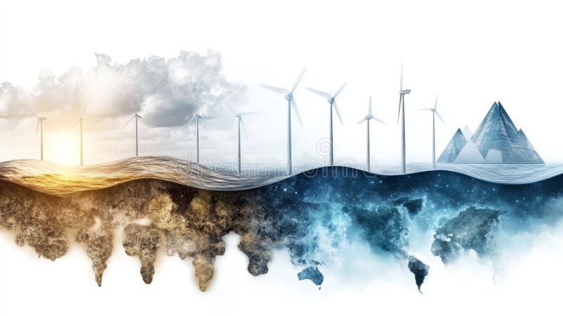 A Striking Visual of Nature S Elements Blending with Renewable Energy ...