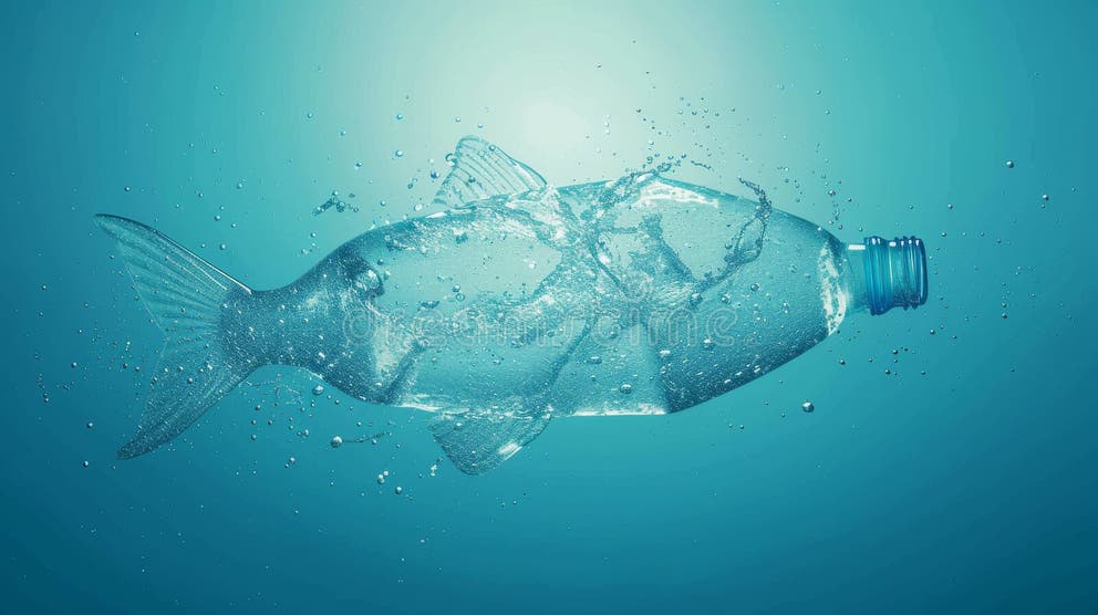 Plastic Bottle Transforming into a Fish in Symbolic Design Stock Photo ...