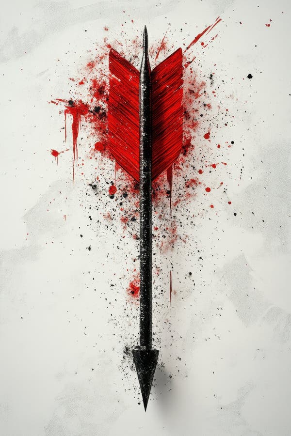 Striking Visual of a Red and Black Arrow with Splatter Effects Against ...