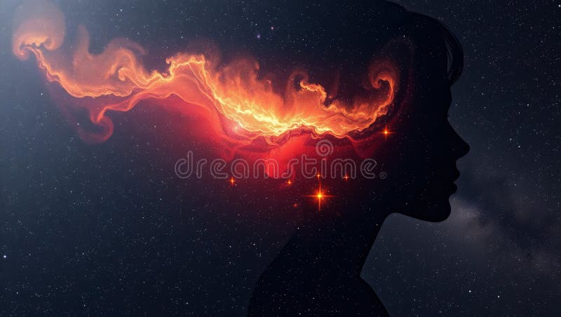 Cosmic Imagination: Starry Mind Stock Illustration - Illustration of ...