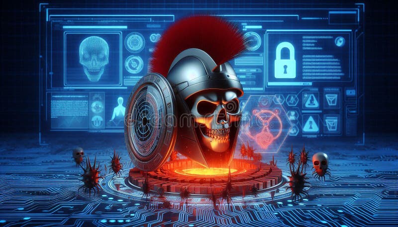 Digital Armor Against Virus Threats and Cyber Dangers Stock ...