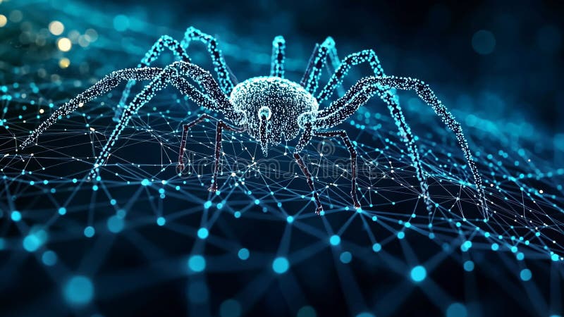 Advanced Digital Spider Depicting Cybersecurity Threats and Malware Detection Stock Video ...