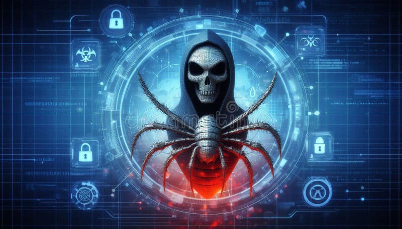 Digital Threat Concept Virus and Malware Representation Stock ...