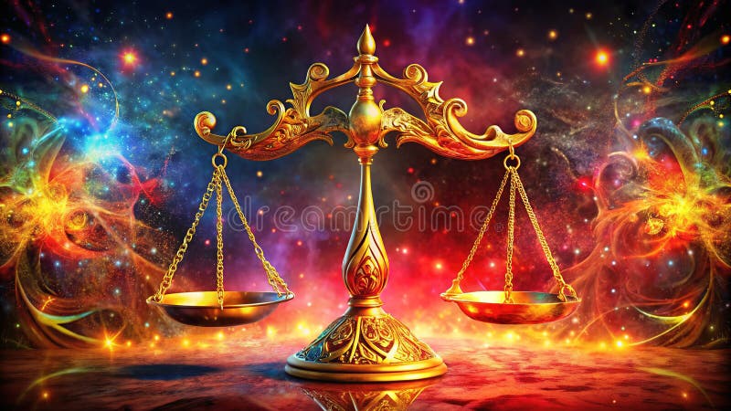 A Striking Visual Representation of Justice Red Gold Scales in Double ...