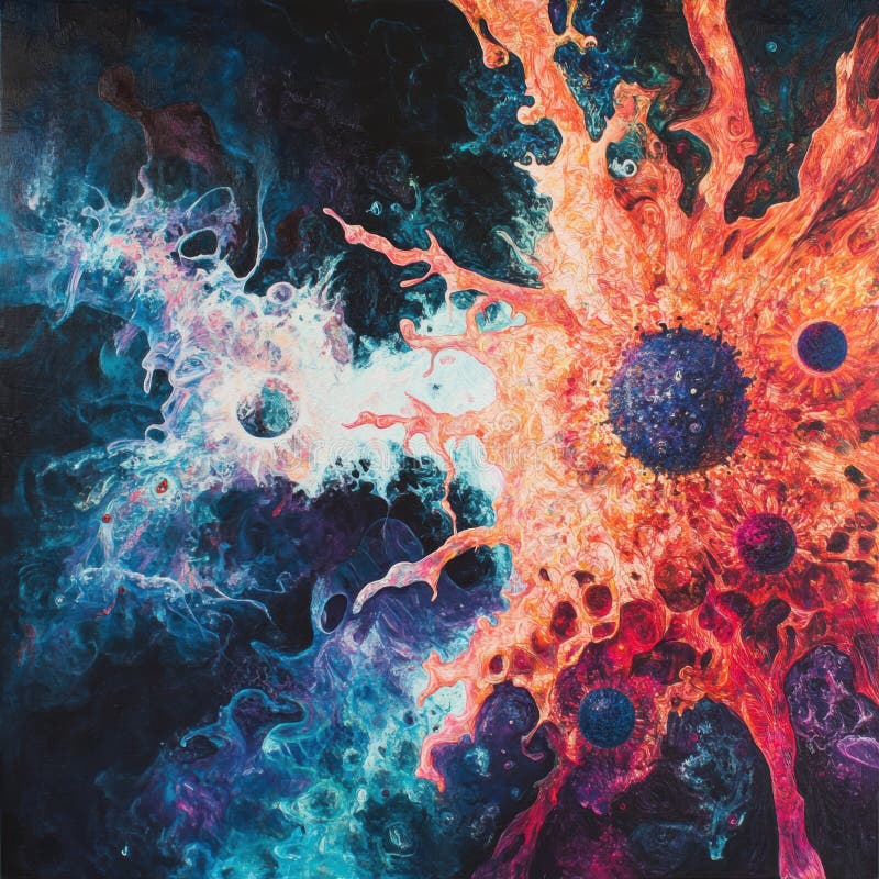 Virus Transformation and Mutation Depicted through Vibrant Colors and ...