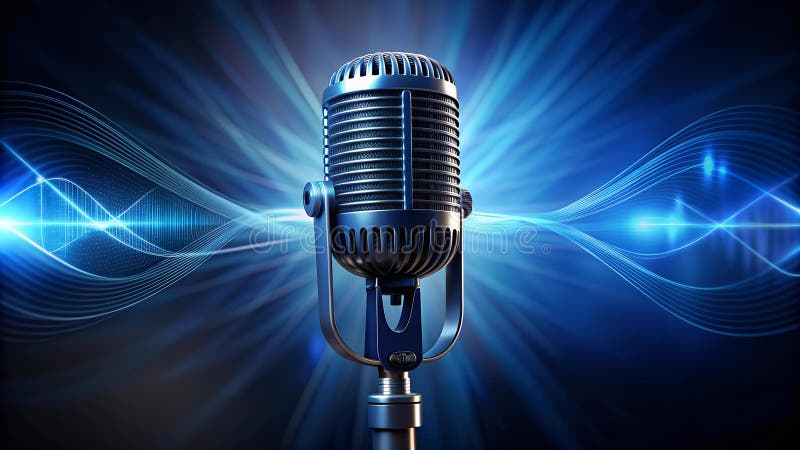 A Striking Visual Representation of a Studio Microphone Against a Deep ...