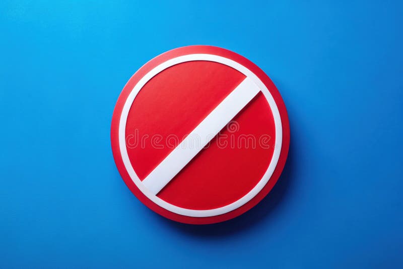 Prohibition or Cancellation Sign Red Circle with Diagonal White Line on ...