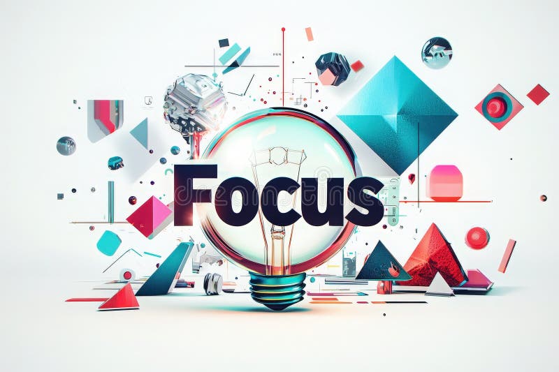 Creative Representation of Focus with Geometric Shapes and a Light Bulb ...