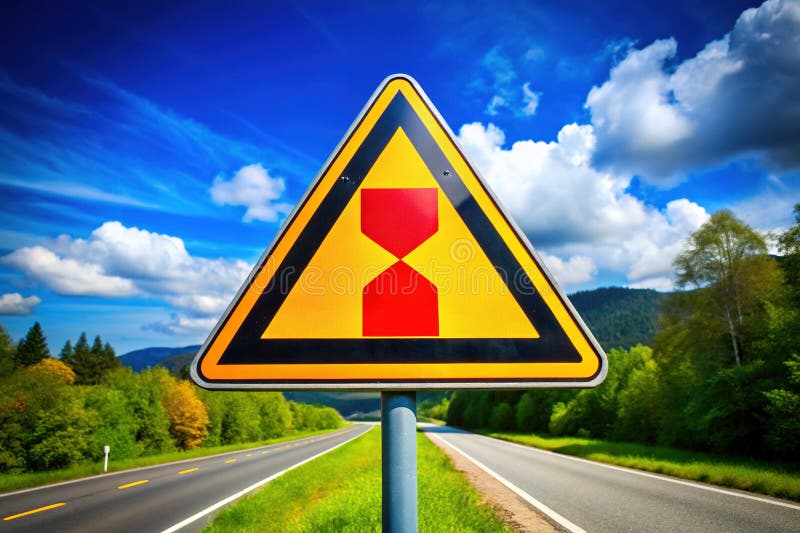 HighImpact Visual Warning Symbol for Road Safety a Bold Color Graphic ...