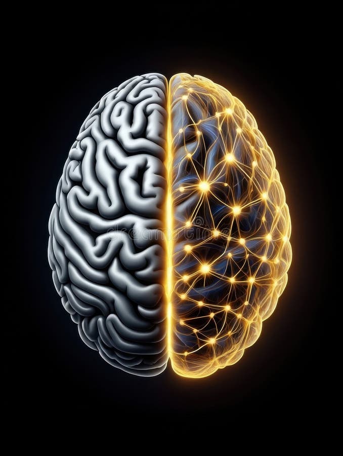 A Striking Visualization of a Brain One Half Detailed in Gray ...