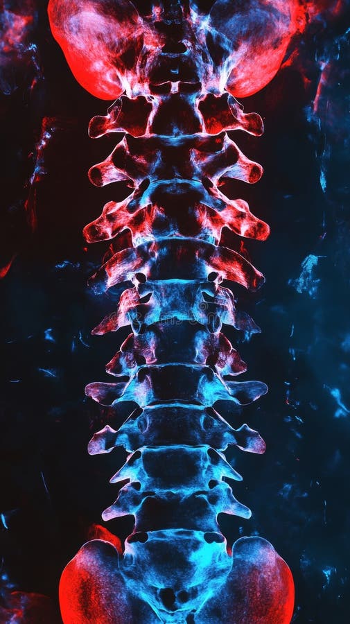 Anatomical Illustration Spinal Column Back Pain Visualization Stock ...