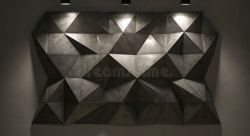 Abstract Geometric Wall Panel Design in Dark Gray Stock Illustration ...