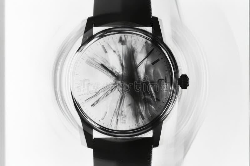A Striking Watch Features an Artistic Dial with Abstract Black and ...