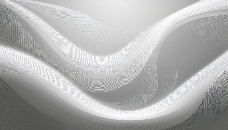 Striking White Gradient Abstraction a Curved Pattern Dancing on a Gray ...