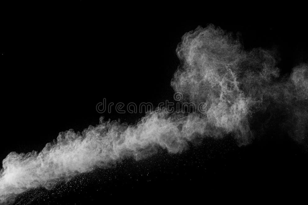 Striking White Powder Blast Against Black Background Stock Photo ...