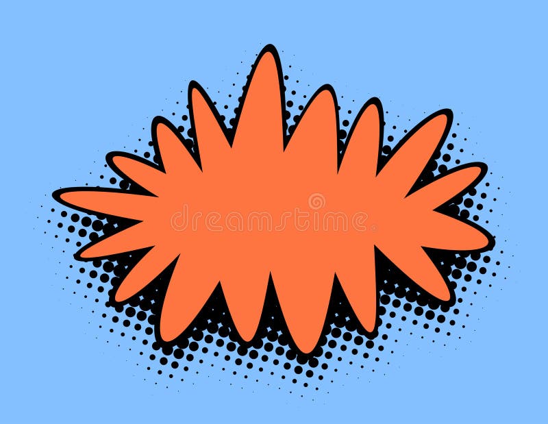 Orange Burst on Blue Pop Art Scene Stock Vector - Illustration of ...