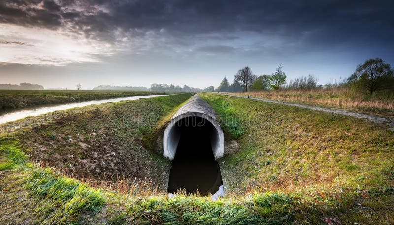 Striking Wildlife Crossing Underpass Amidst a Dutch Culvert, Capturing ...