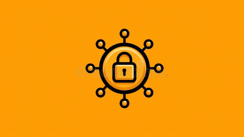 Striking Yellow Backdrop with Black and White Lock Icon, a Visual ...