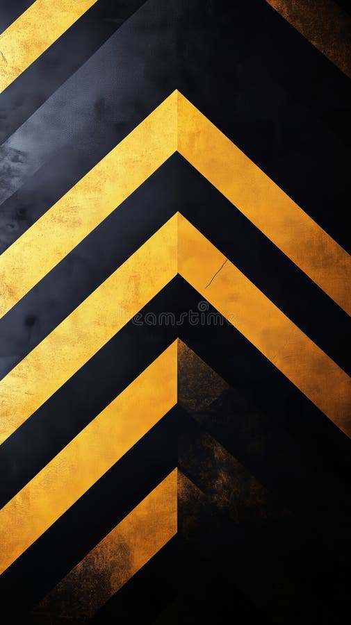 Striking Yellow and Black Chevron Pattern on Textured Background with ...