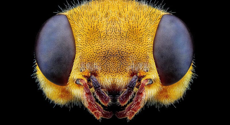 A Striking Yellow Jacket Wasp Face is Captured in a Detailed Macro Shot ...