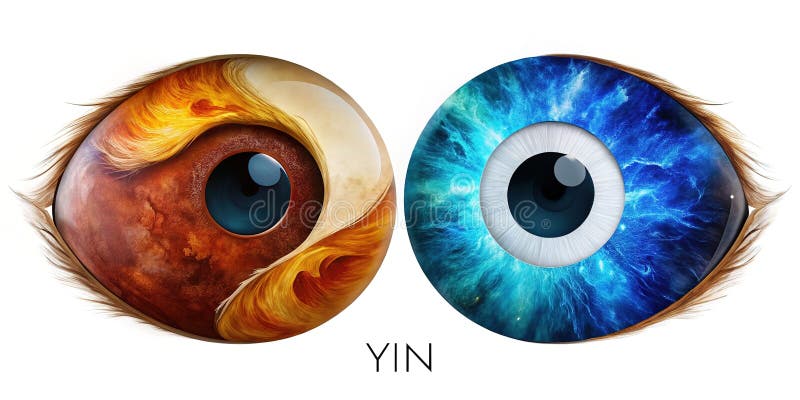 A Striking Yin Yang Design Marron and Blue Colors Intertwined in a ...