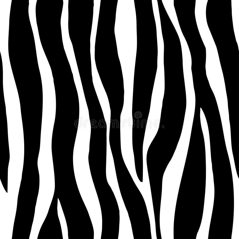 Striking Zebra Print Vector Seamless Pattern. Classic Black and White ...