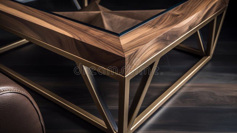 A Strikingly Angular Design Featuring a Blend of Metal and Wood. AI ...
